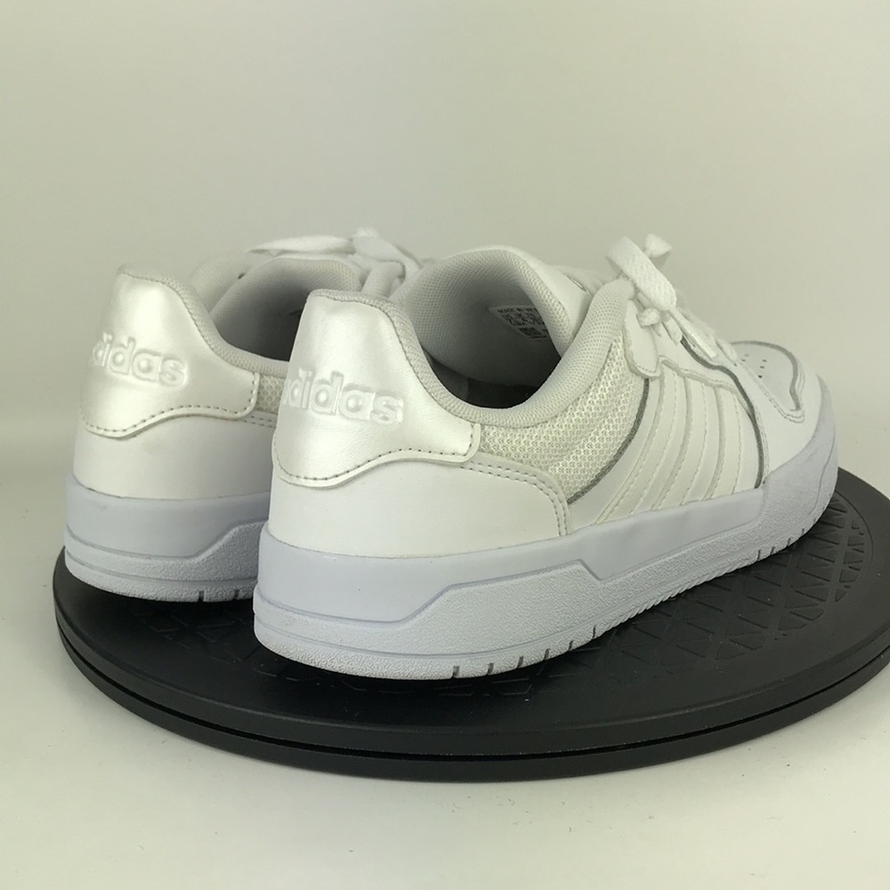 Adidas Entrap Triple White Leather Athletic Shoes Eg4… - Gem